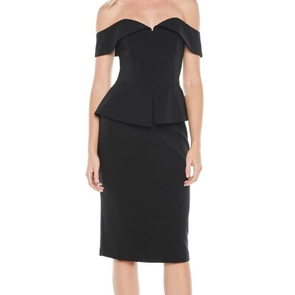 Bardot | Dresses | Bardot Temika Off The Shoulder Peplum Midi Dress ...